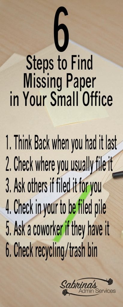 Effective Steps to Find Missing Papers in Your Office