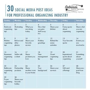 30 Professional Organizing Industry Social Media Post Ideas