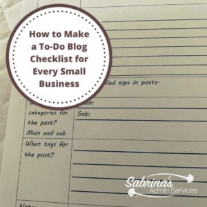 To-Do Blog Checklist for Every Small Business - Sabrinas Admin Services