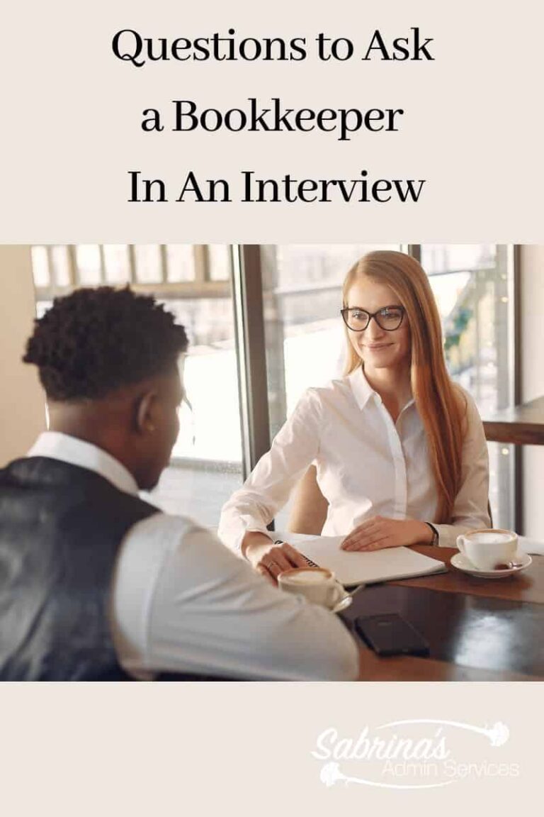 Questions to Ask a Bookkeeper In An Interview - Sabrinas Admin Services