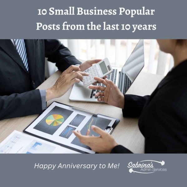 Ten Small Business Popular Posts from the last 10 years - Sabrinas ...