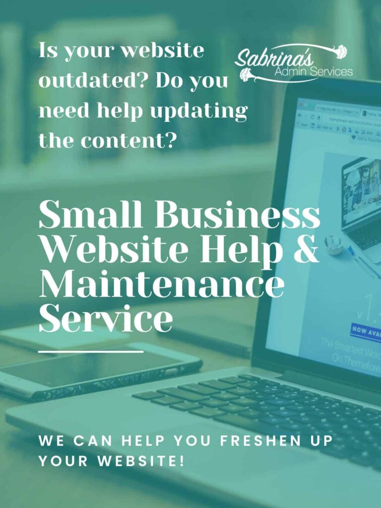 Website Help and Maintenance Service - Sabrinas Admin Services