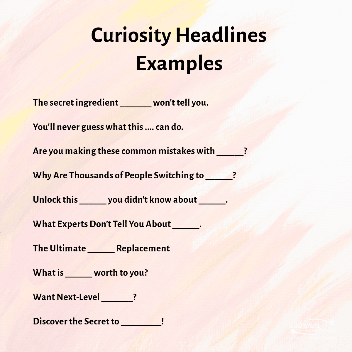 Catchy Headlines For Social Media Posts and PPC Ads - Sabrinas Admin ...