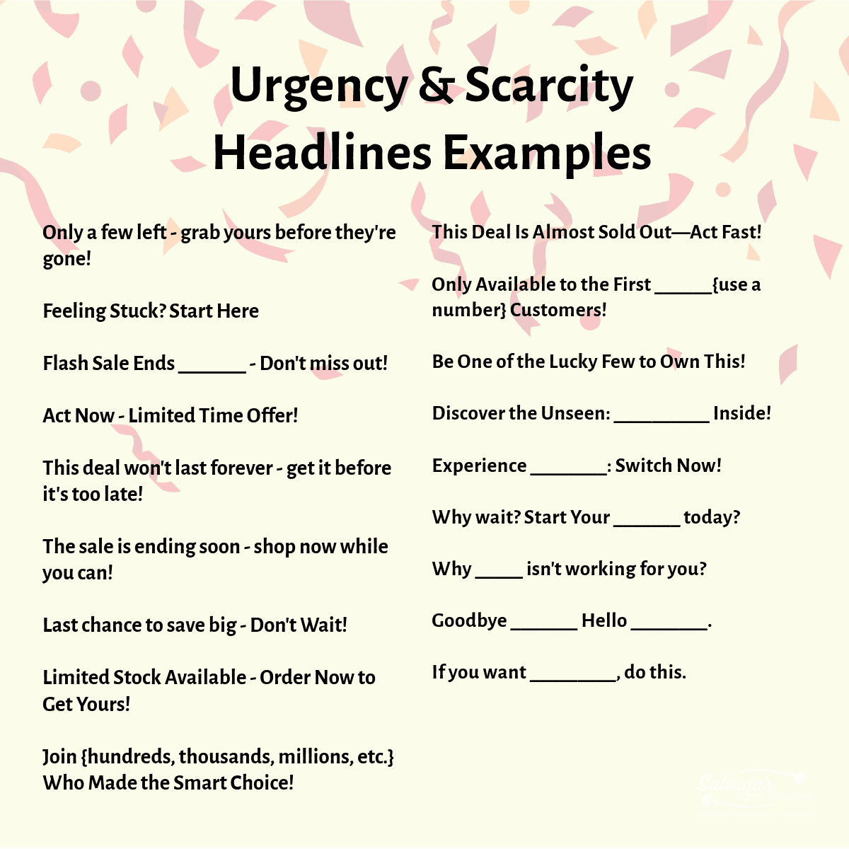 Catchy Headlines For Social Media Posts and PPC Ads - Sabrinas Admin ...